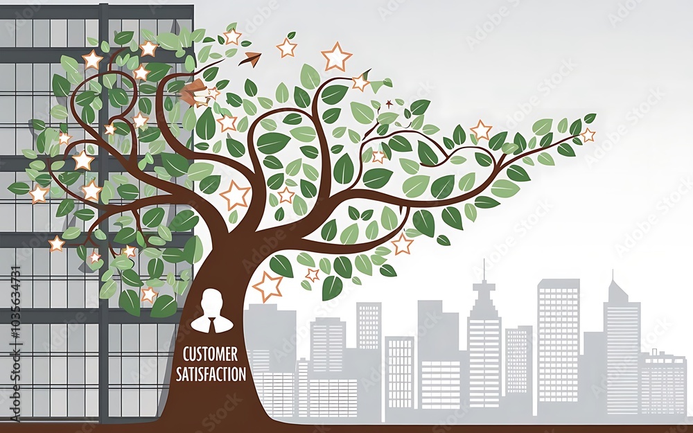 Customer Satisfaction Tree: Growing Success: A stylized tree with ...