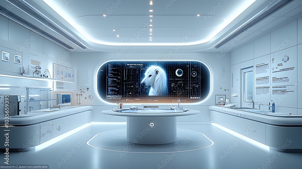 A photograph of a cutting edge veterinary hospital laboratory featuring ...