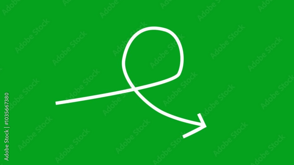 Hand drawn thin arrow graphic animation. Arrow with drawing effect ...