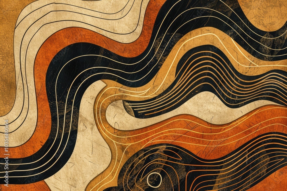 Abstract vivid patterns express old powerful symbol of ancient tribe ...