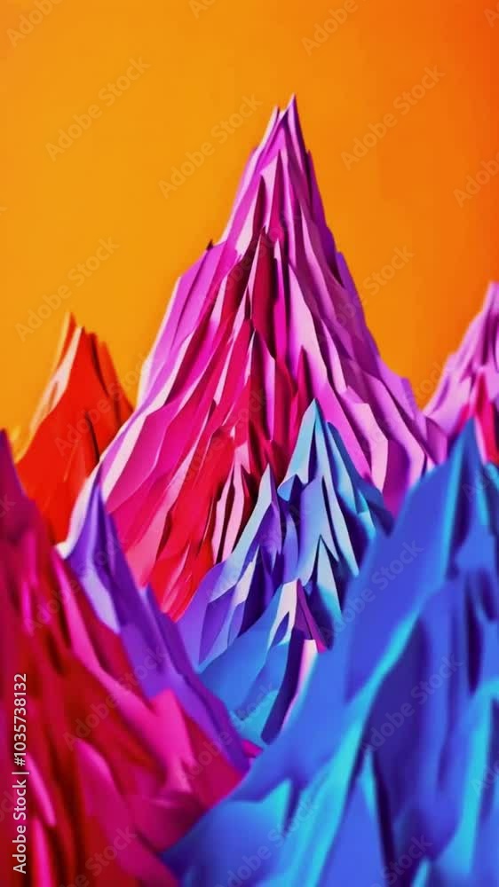 Construct abstract, geometric mountains bright, mountains to appear ...