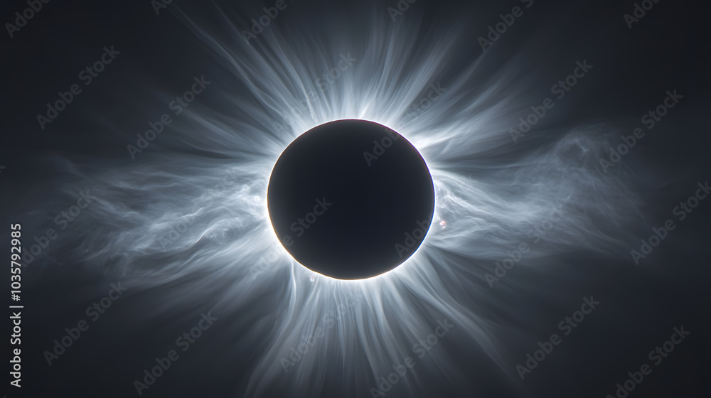 An awe-inspiring illustration of a total solar eclipse, with the moon ...