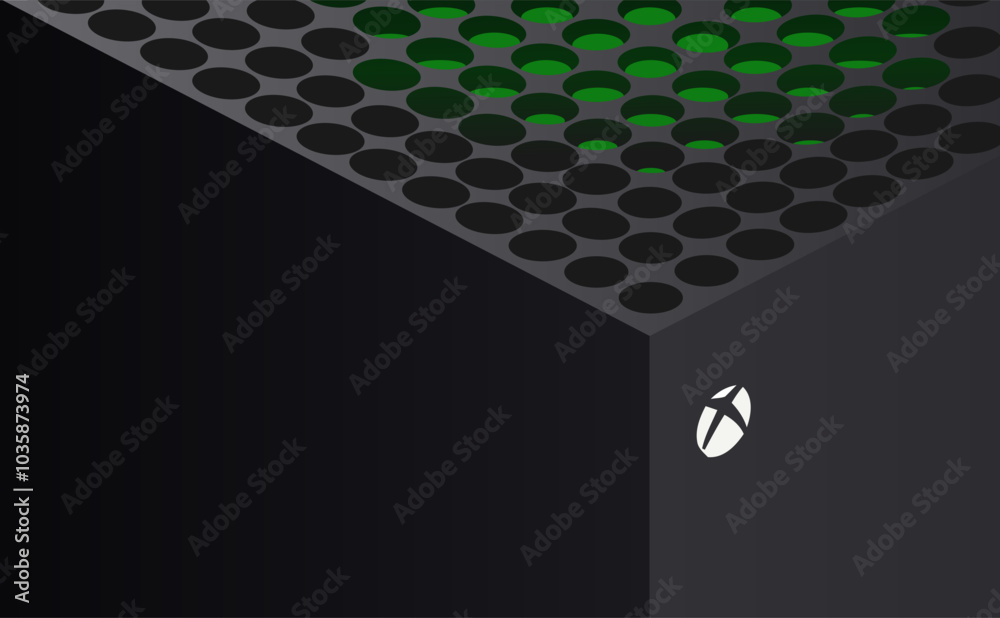 Xbox Series X home video game console by Microsoft with white logo. 3d ...
