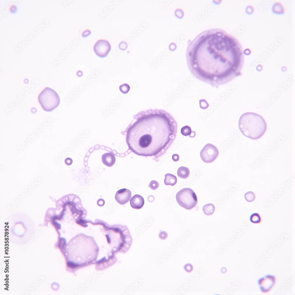 View in microscopic of Candidiasis, fungus infection (Yeast and ...