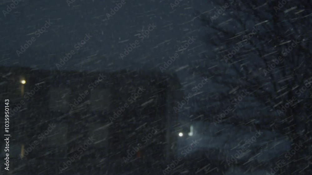Beautifully Captured Falling Snow In 4K, Set Against A Black Background ...