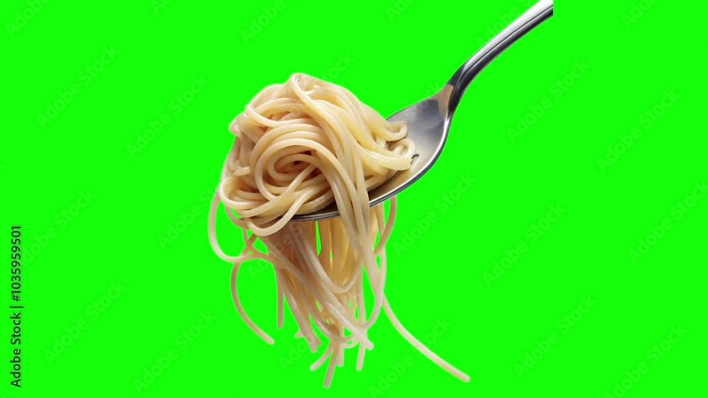 spaghetti and fork green screen animation motion graphic with chroma ...
