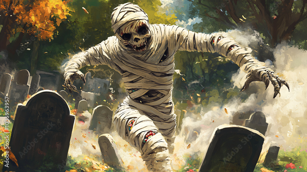 "Mummy's Candy Hunt": A mummy unraveling as it races through a ...