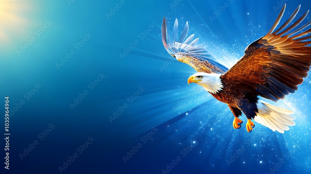 Campaign banner featuring a bold eagle emblem, ample free space in the ...