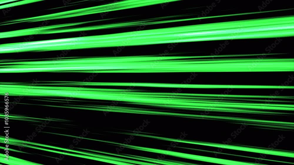 Bright neon green anime speed lines motion on black. Velocity lines ...