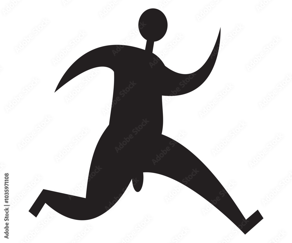 Silhouette running.This is men run exercise for Health At area Stadium ...