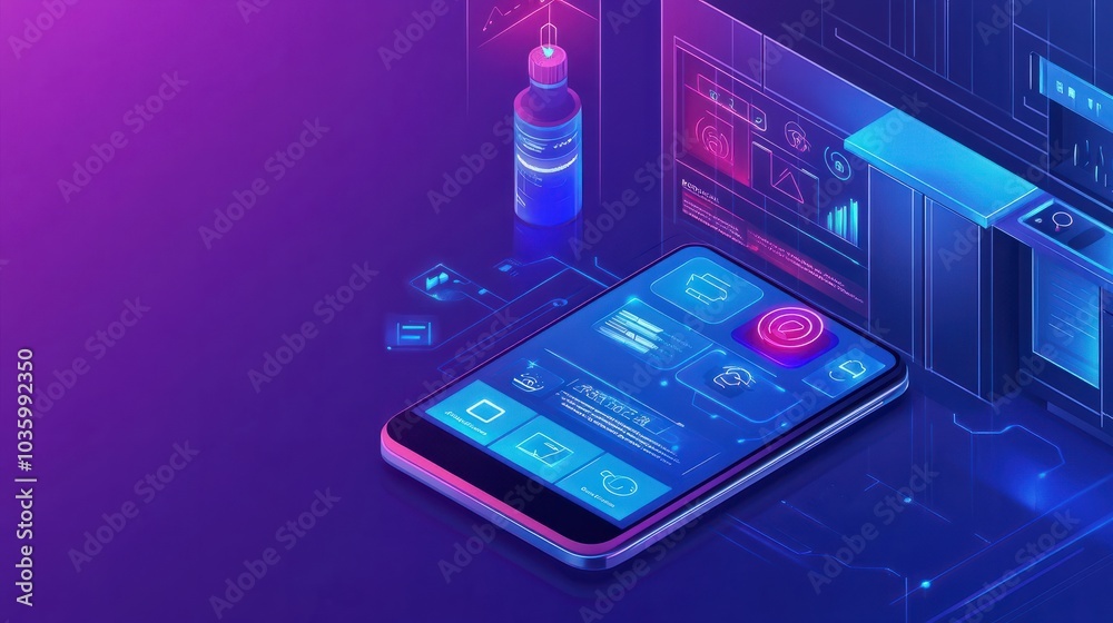 Smart Home Control on Smartphone. A smartphone displaying a smart home ... Smart Home Control on Smartphone. A smartphone displaying a smart home ...