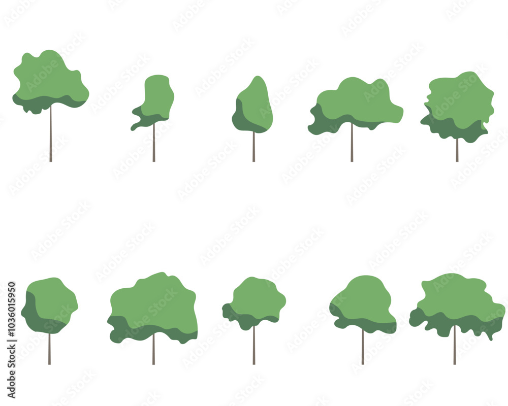 tree line drawing side view graphics trees elements single object ...