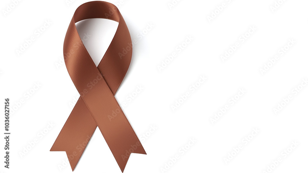 Brown Awareness Month Ribbon for Anti Tobacco, Colon and Colorectal ...