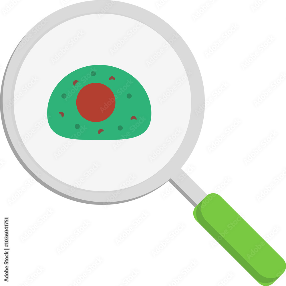 Cartoon illustration of a magnifying glass with a green handle ...