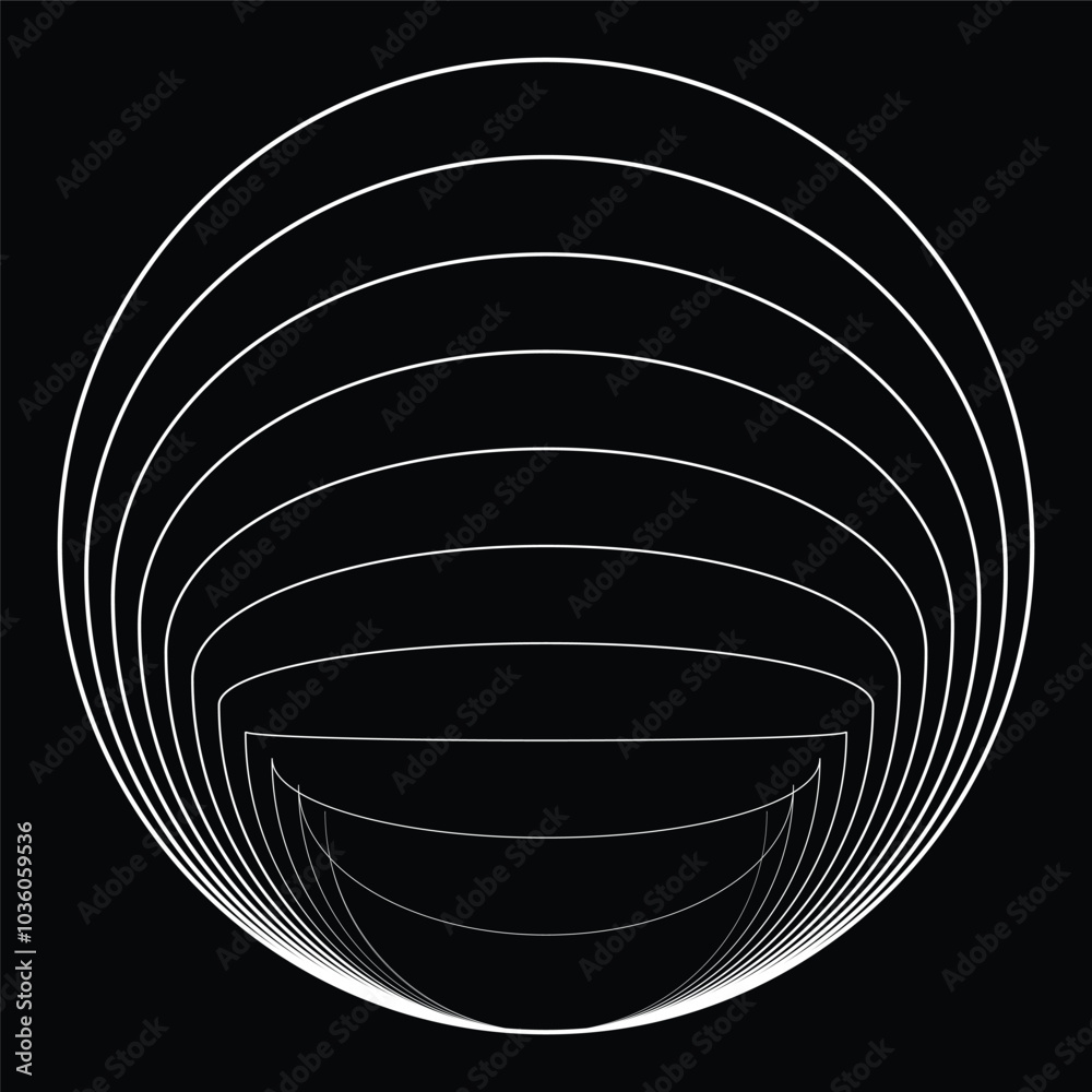 Lines in Circle Form. Linear concentric shape Vector Illustration .Lots ...