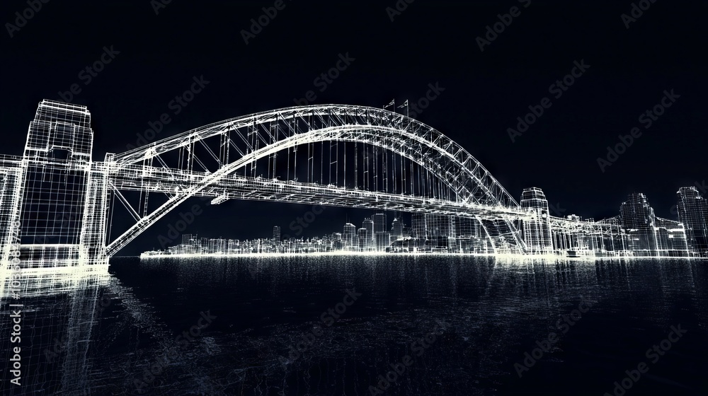 Rendering of 3D illustration of bridge design engineering - Civil ...