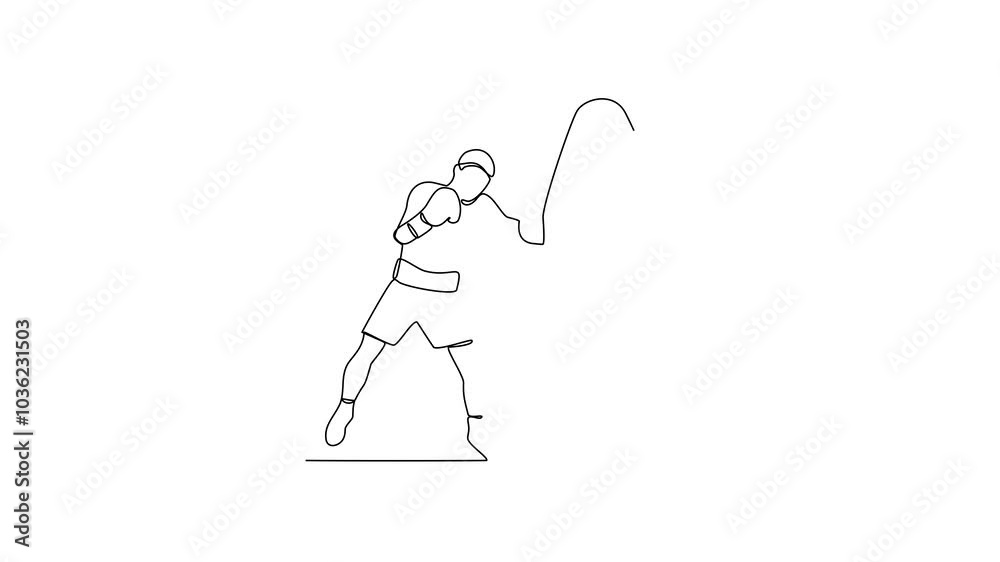 Animated self drawing of Boxing training video illustration. Boxing ...