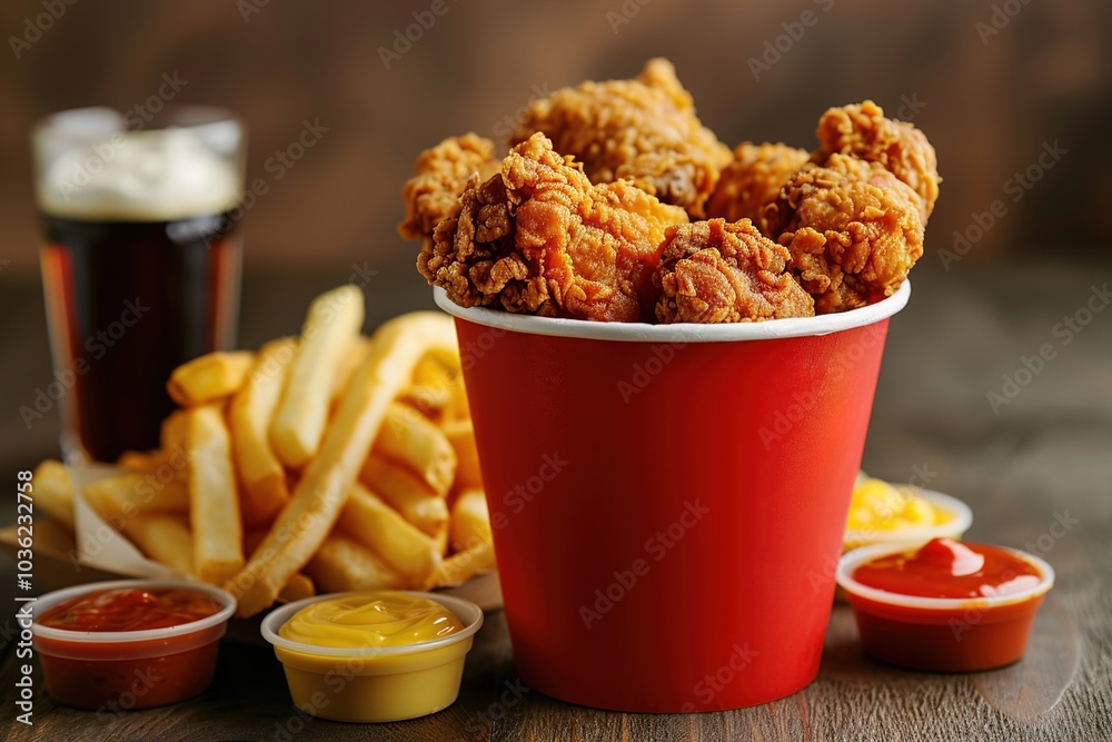fast food delicious crispy fried chicken fried chicken pieces ...