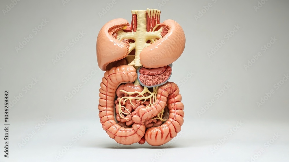 Anatomical Model of Human Digestive and Excretory Systems Stock ...