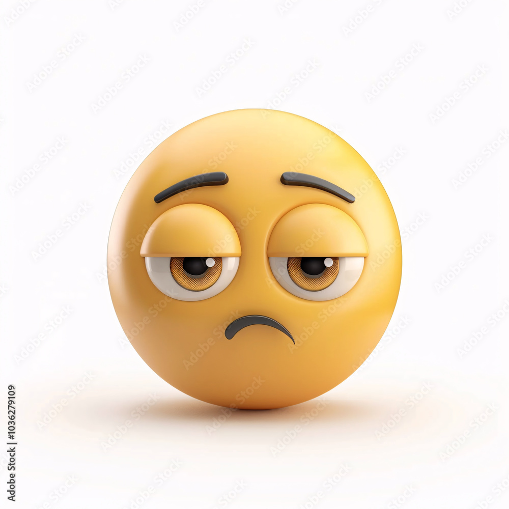Dizzy face emoji with tired expression and droopy eyes, conveying ...