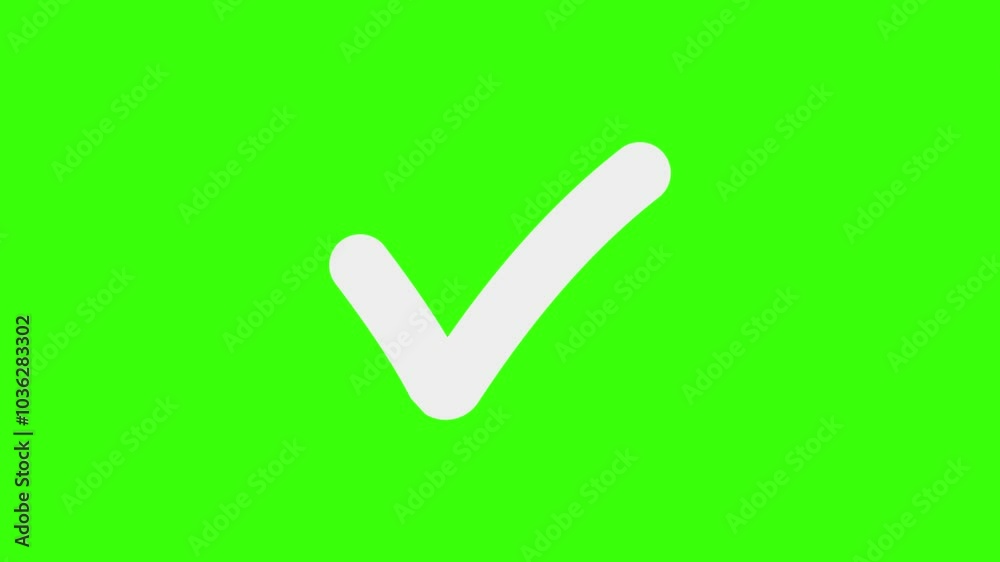 Check mark icon. and tick mark icon on green screen. white check mark ...