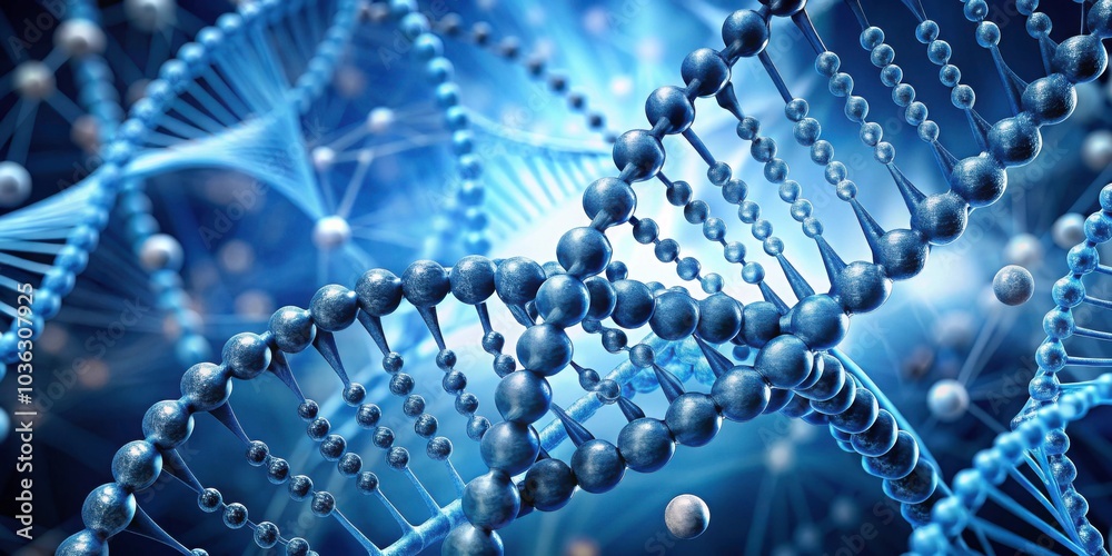 Abstract graphic of DNA and molecular lattice structure under a ...