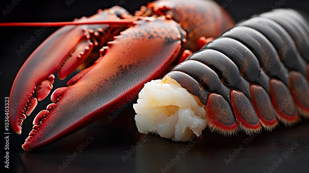 Lobster Tail Texture: A macro shot highlighting the ridges and bumps on ...