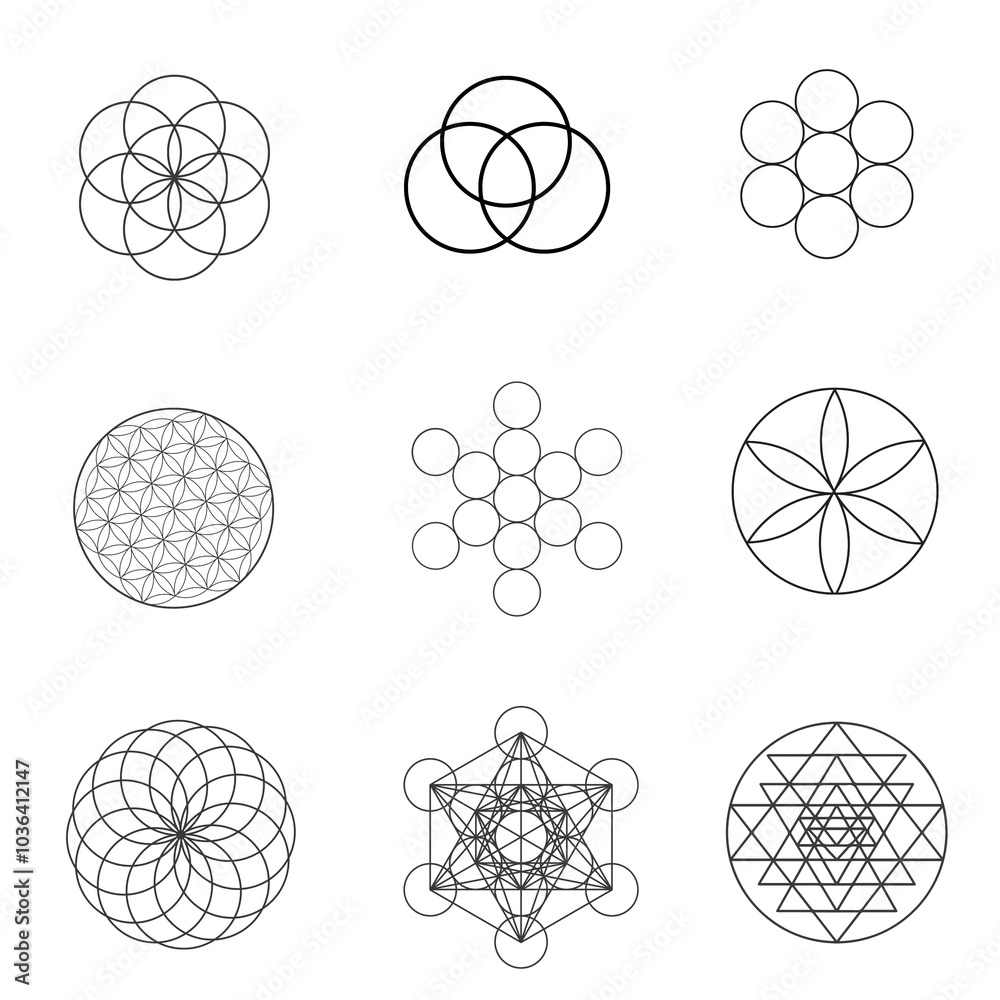 Sacred geometry seed of life borromean rings egg of life flower of life ...