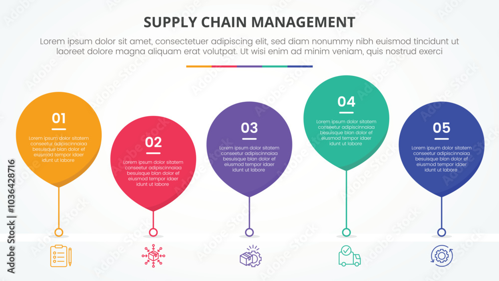 SCM supply chain management infographic concept for slide presentation ...