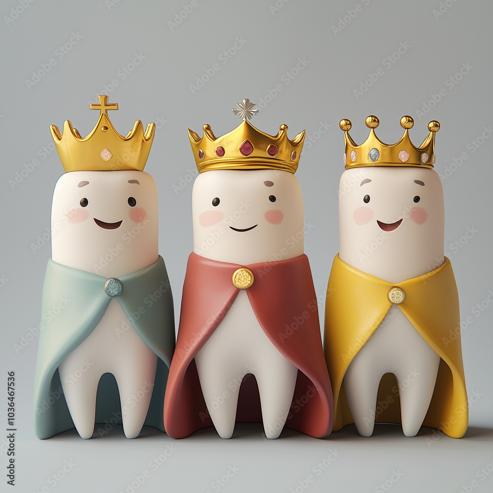 3D render featuring tooth figurines dressed as the Three Wise Men ...