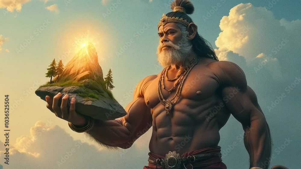 Lord hanuman in Ramayan illustration. AI Generated Stock Video | Adobe ...