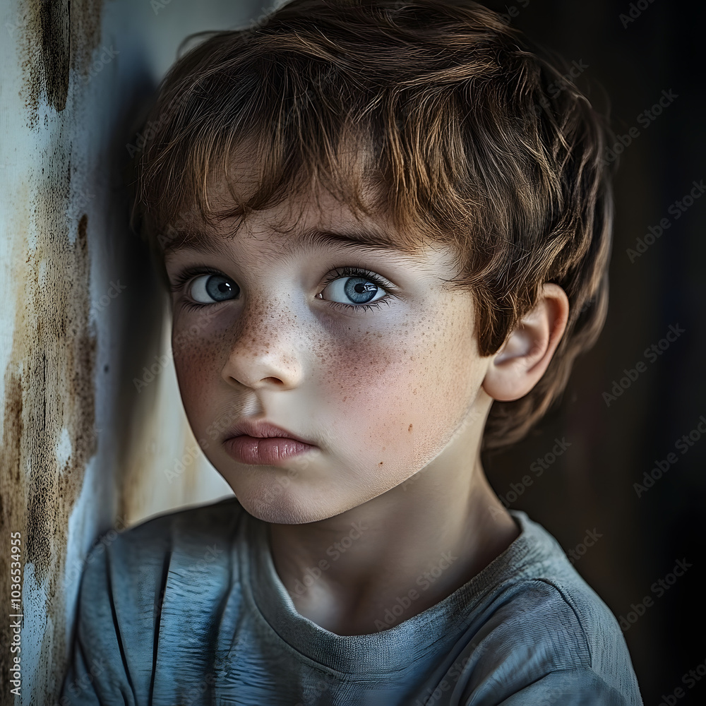 niño pequeño con un trastorno y con dificultades de aprendizaje en la ...