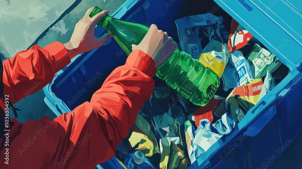 Generative AI illustration of an anonymous person in a red sleeve ...