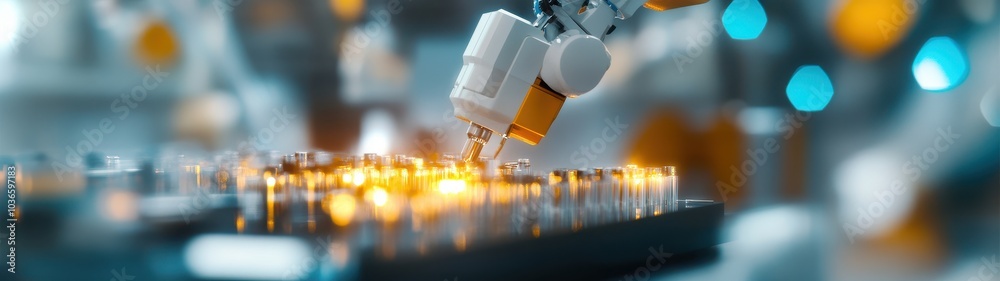 Automated Robotic Arms Assembling Components In A High Tech Manufacturing Environment Precision