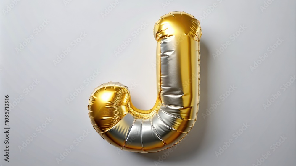 Gold and Silver Inflated Aluminum Foil Balloon Alphabet Letter J from ...
