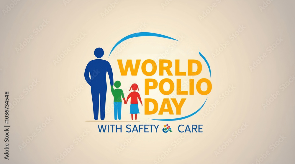 World Polio Day logo as an illustration showing family receiving ...