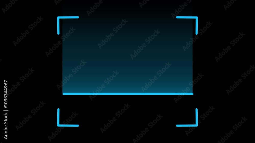 Blue QR Code Scanner Animation on Black Background. Futuristic barcode ...
