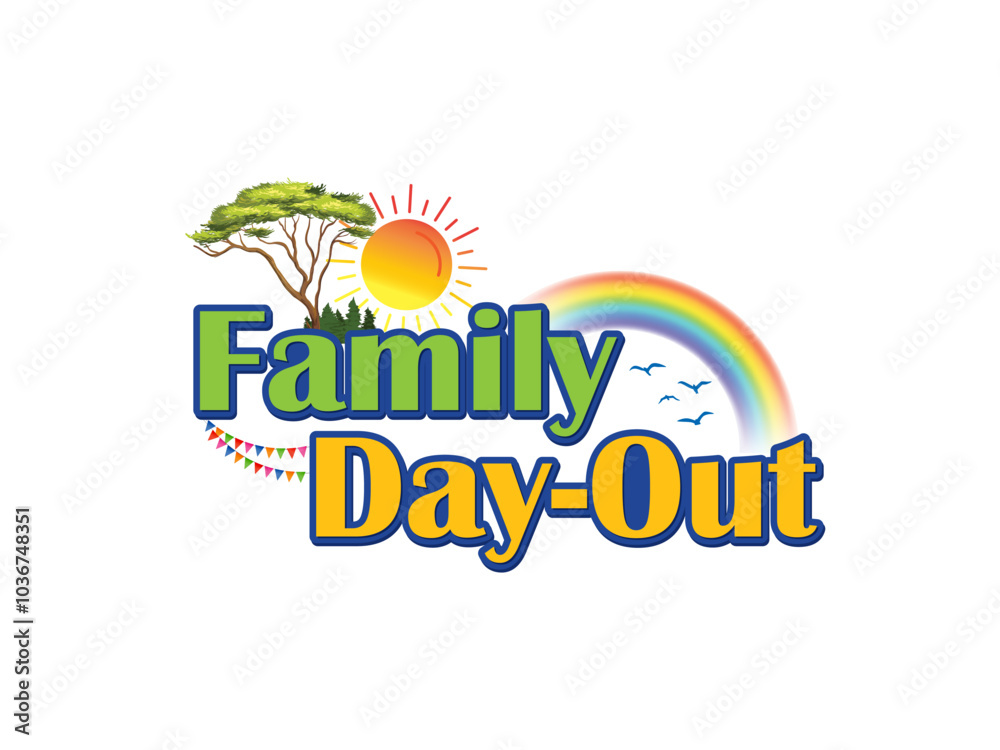 Isolated vector illustration logo of Picnic, Day-out, Family Day, Fun ...