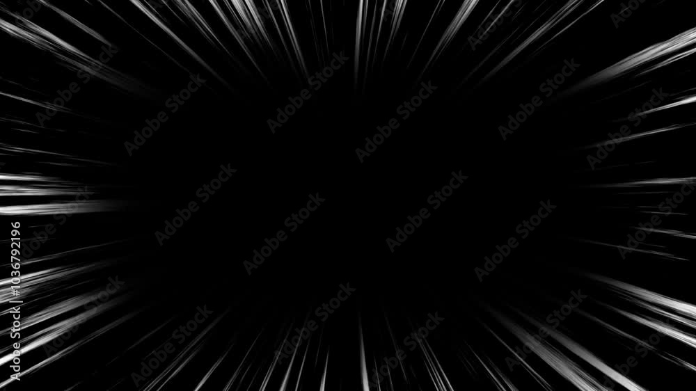 Cartoon Speed Background Lines Isolated on Black Background. Anime ...