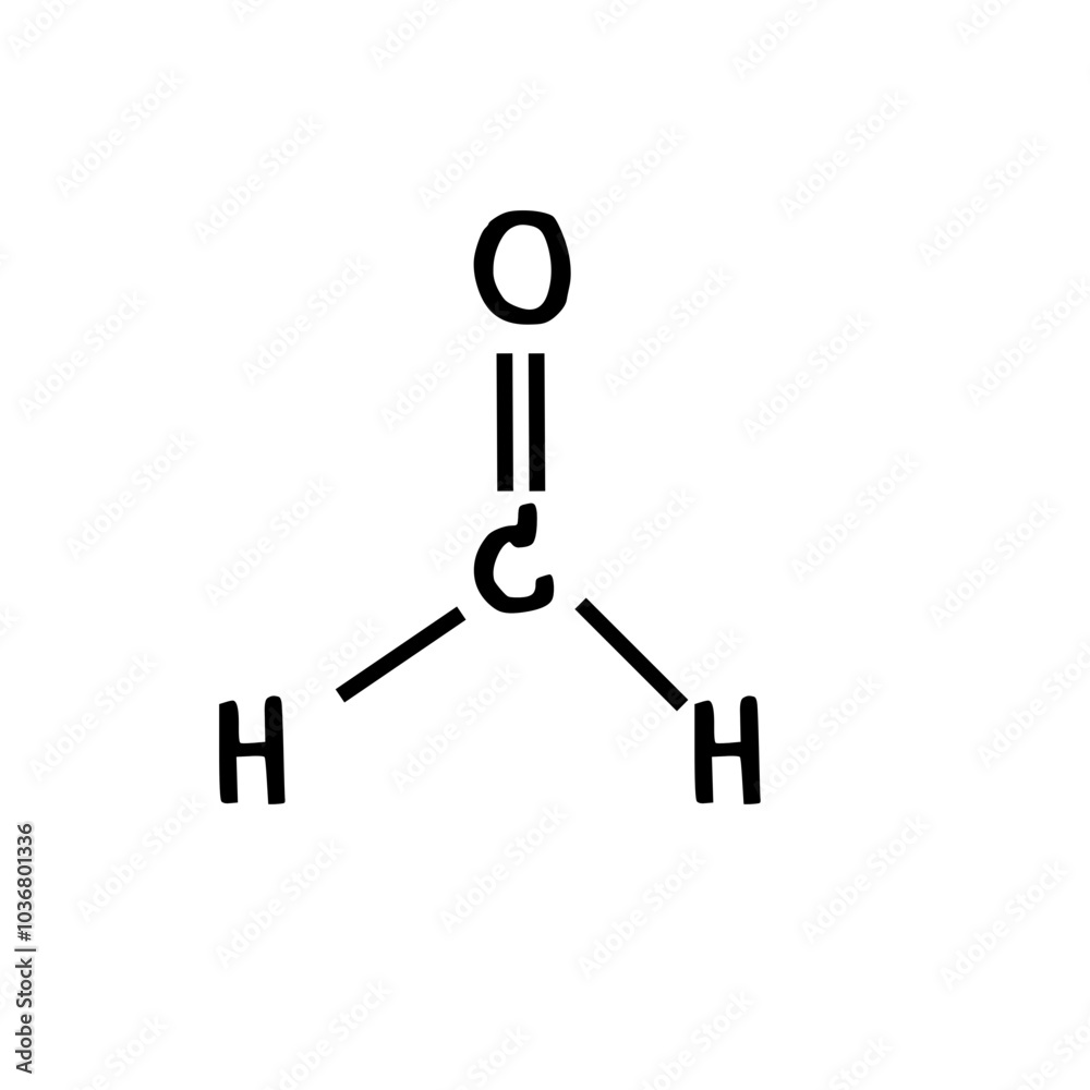 Poster chemical structure of formaldehyde illustration – Wall Art ...