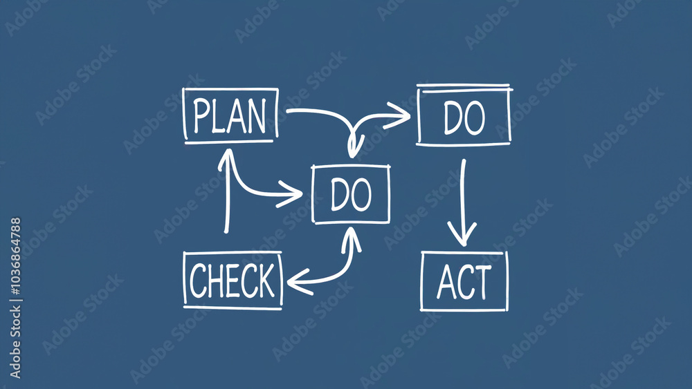 A diagram illustrating the Plan-Do-Check-Act (PDCA) cycle, representing ...