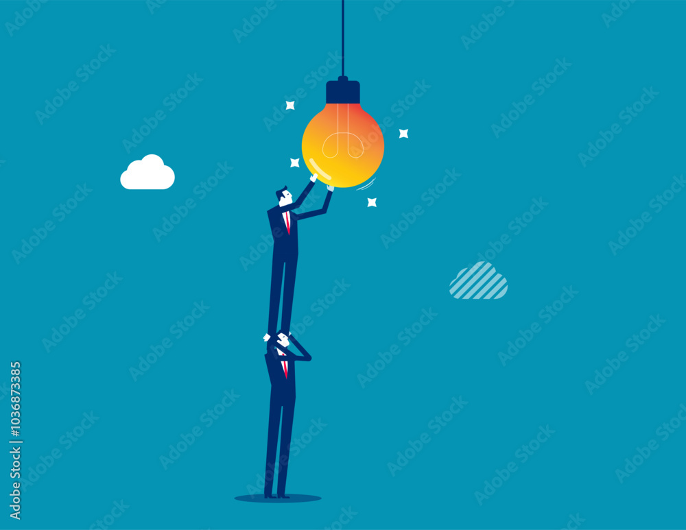 Partnership to success together, teamwork help get solution to solve ...