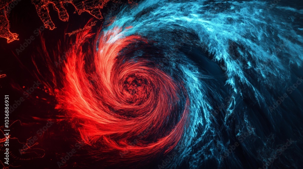 A dynamic map outline of the Atlantic Ocean, showing the trajectory of ...