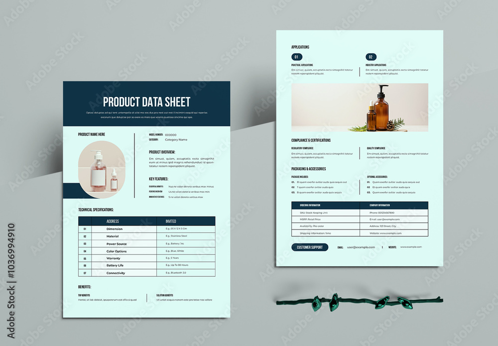 Product Data Sheet Layout Stock Template | Adobe Stock