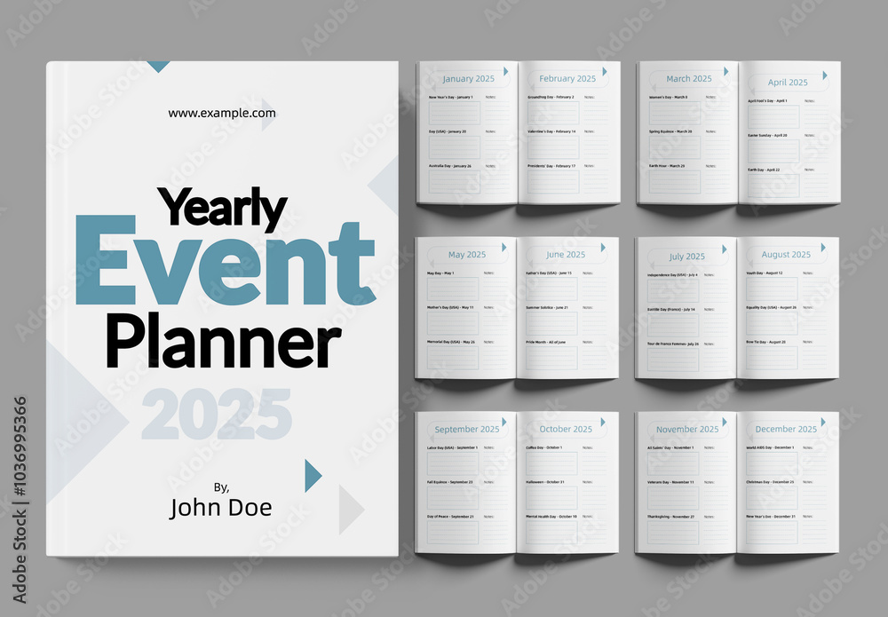 Yearly Event Planner 2025 Stock Template | Adobe Stock