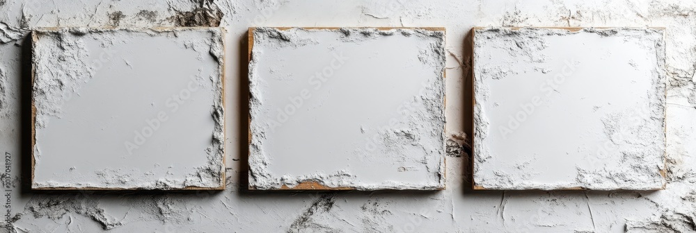 Elegant minimalist frames with centered captions on a clean white ...