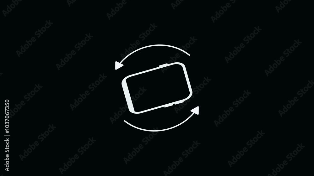 Rotate smart phone isolated icon.Rotation phone animation concept. Turn ...