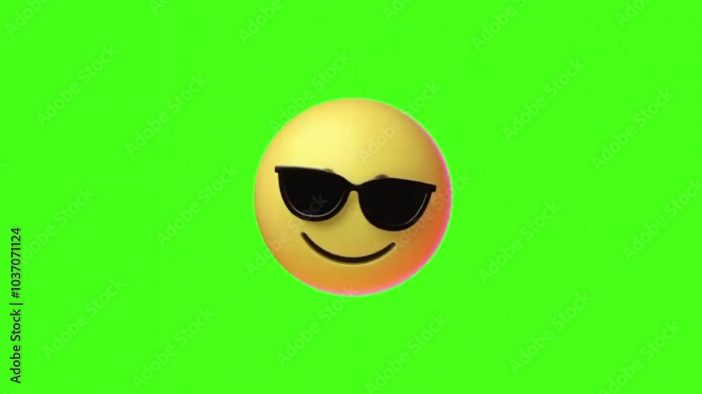 Face Emoji Animated on a Transparent green screen Background. Stock ...