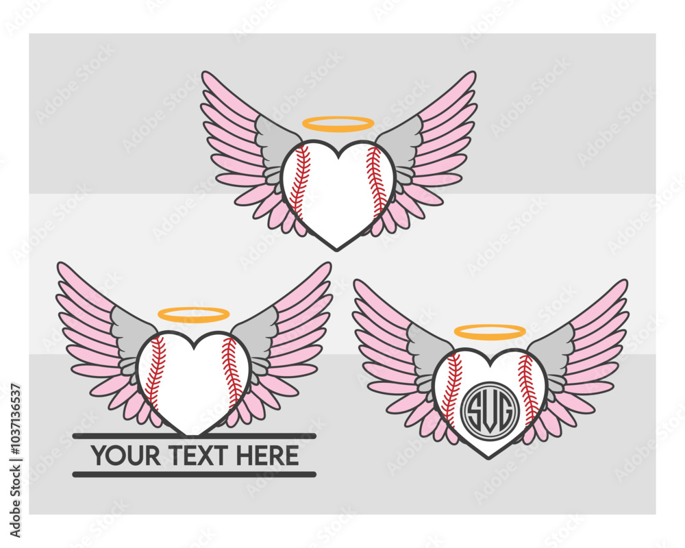 Baseball Heart Wings. baseball Heart, Wings Baseball, Sports, Softball ...