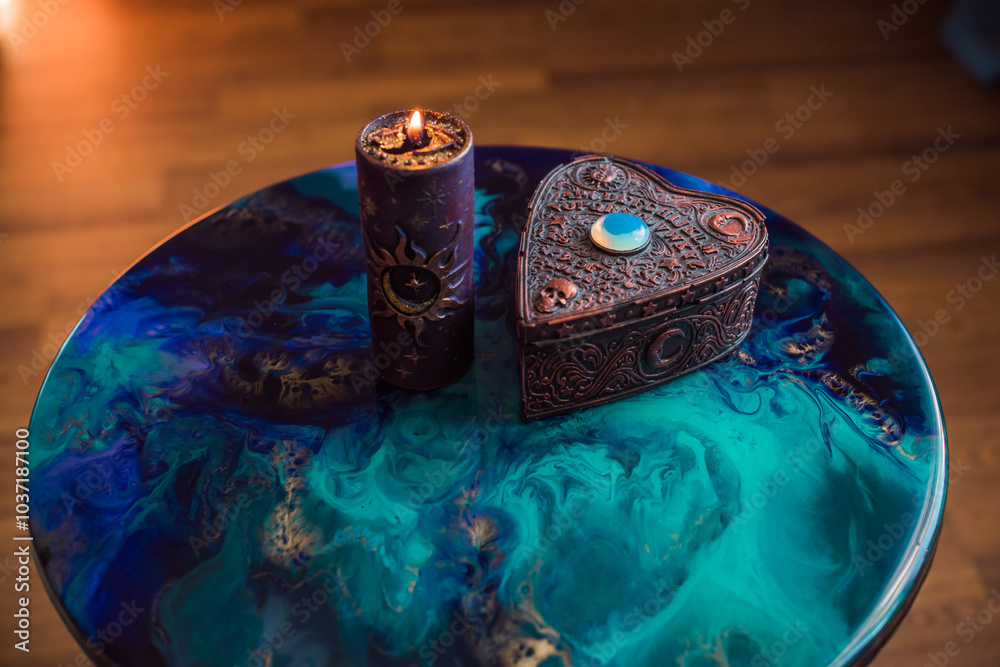 Negative energy is burning out. Mystical scene for esoteric content ...